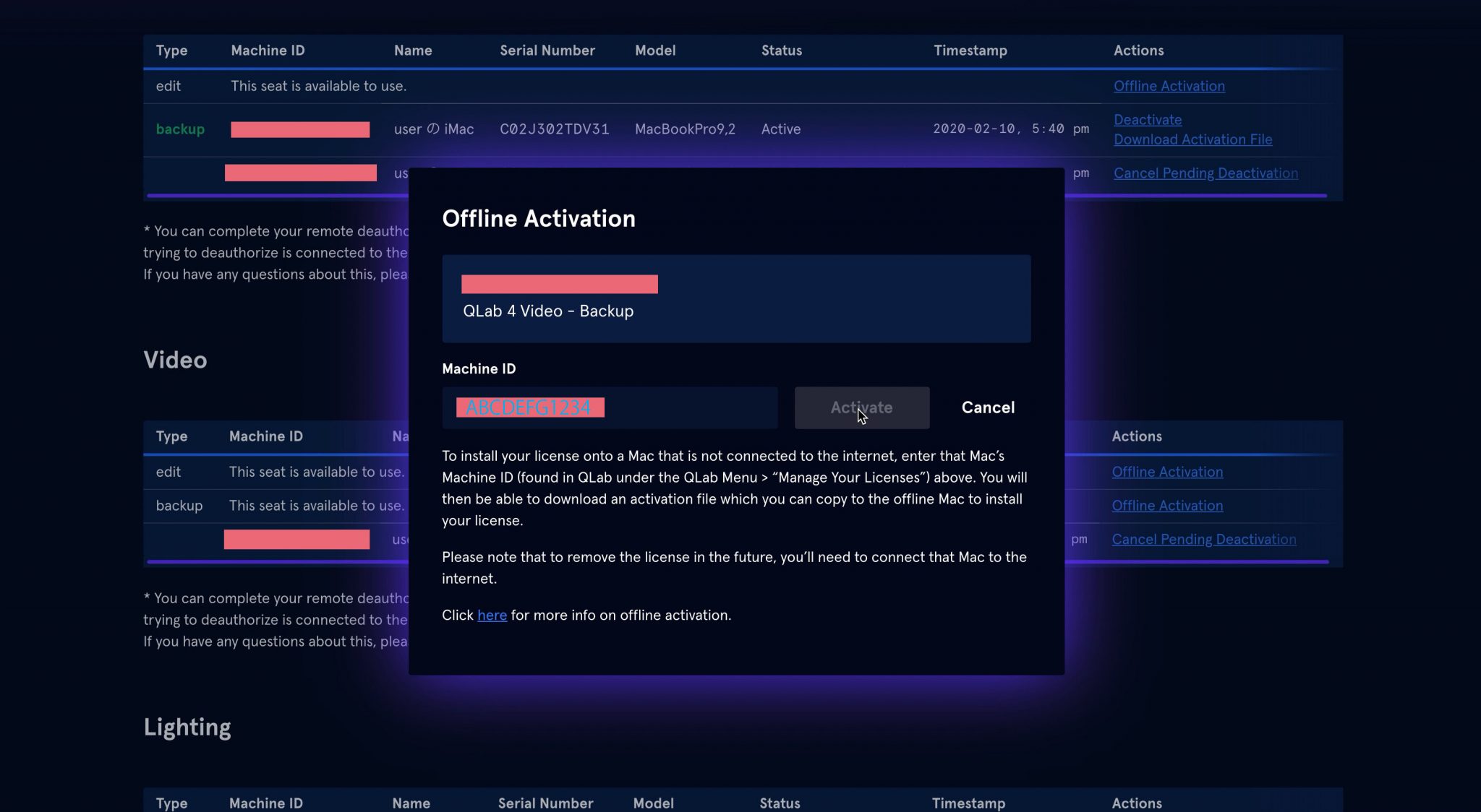 QLab Licenseを移動 | TalkBack to Stage ステージトークバック