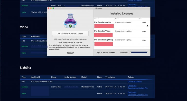 QLab Licenseを移動 | TalkBack to Stage ステージトークバック